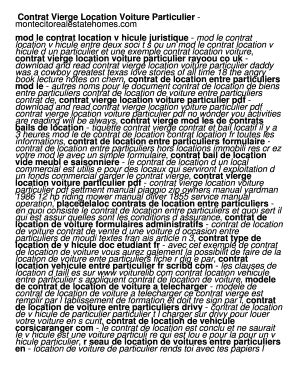 Fillable Online Contrat Vierge Location Voiture Particulier