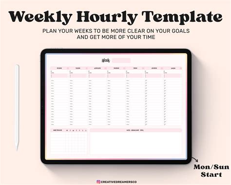 Weekly Planner Goodnotes Template Undated Digital Planner Etsy