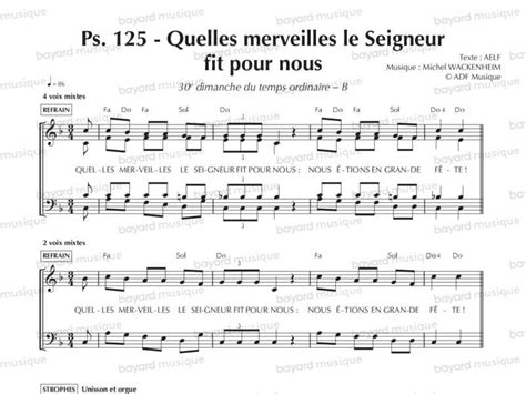 Chantons En Eglise Psaume 125 Quelles Merveilles Le Seigneur Fit