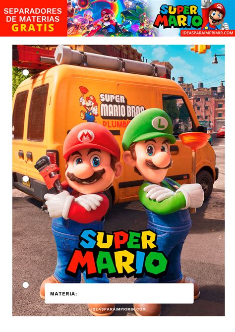 Gratis Car Tulas O Separadores De Materias De Mario Bros Para