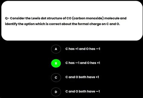 Q Consider The Lewis Dot Structure Of CO Carbon Monoxide Molecule And