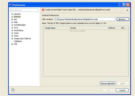 setup android on eclipse but don t know sdk directory stack overflow