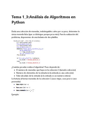Tema Analisis De Algoritmos En Python Pdf