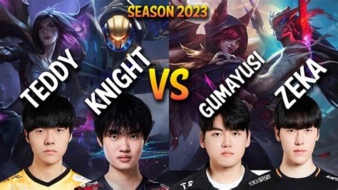JDG Knight Vs HLE Zeka LSB Teddy Vs T1 Gumayusi Patch 13 13 KR