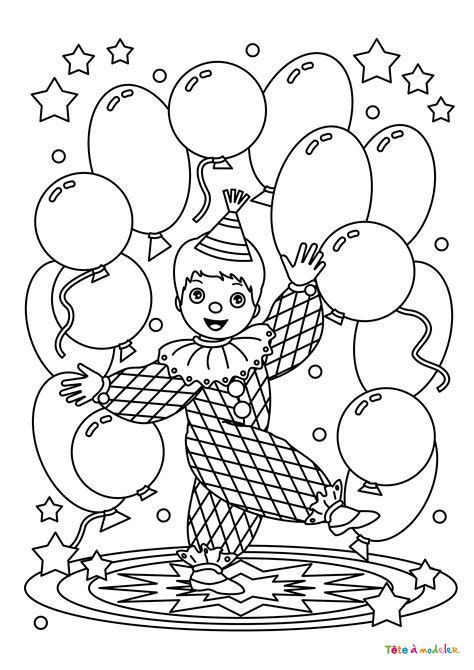 Coloriage Clown 08 Un dessin à imprimer de Tête à modeler