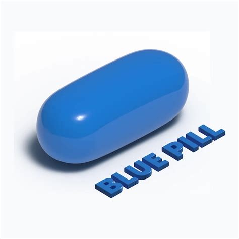 Una Pastilla Azul Con La Palabra Azul En Ella Vector Premium