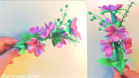 How To Make FlowerCraft Foam Sheet Flowers Tutorial DIY