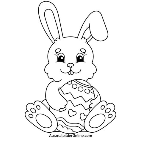 Kostenlose Ausmalbilder Osterhase Mit Einem Osterei Online Und Zum
