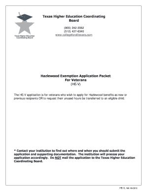 Fillable Online Navarrocollege Hazlewood Exemption Application Packet