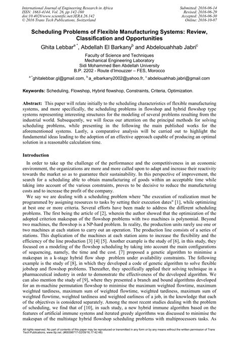 pdf scheduling problems of flexible manufacturing systems review classification and