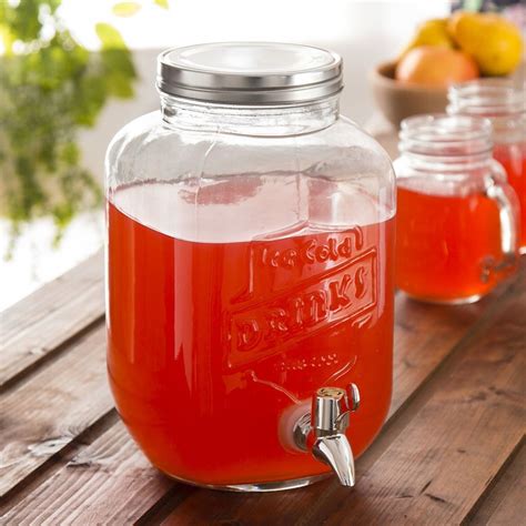Słoik na napoje szklany z kranikiem ICE COLD DRINK 8241730364
