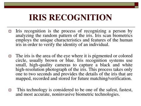 ppt iris recognition powerpoint presentation free download id 3009363