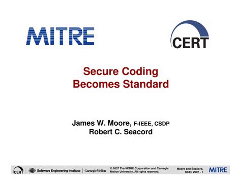 pdf secure coding becomes standard dtic · the secure coding standards proposed by cert are