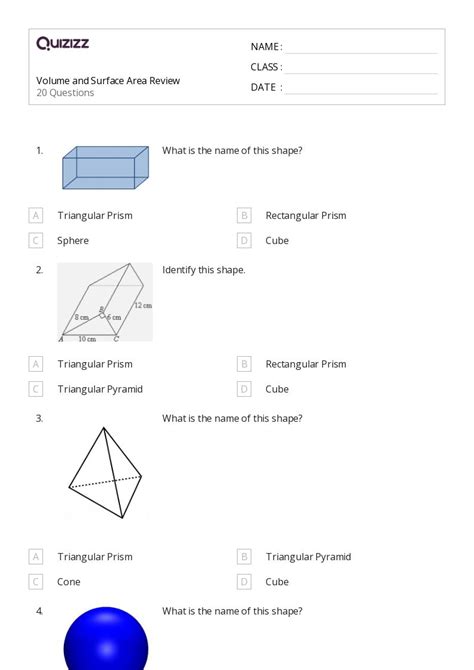 Volume And Surface Area Worksheets On Quizizz Free Printable