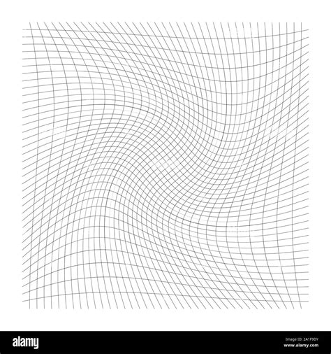 Grid Mesh Of Lines With Circular Spiral Twist Roll Effect Whorl