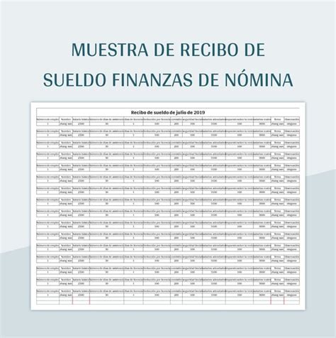 Plantilla de Excel Muestra De Recibo De Sueldo Finanzas De Nómina y