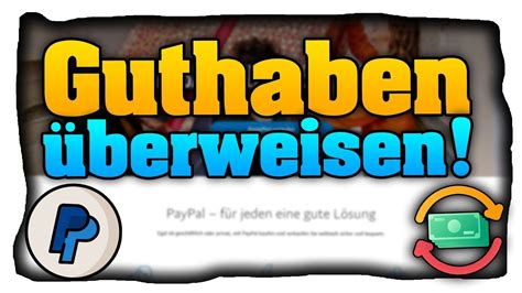 PayPal Guthaben auf Konto überweisen Geld auf Bankkonto übertragen