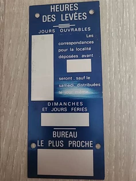 ANCIENNE PLAQUE DE levée neuve boîte aux lettre PTT réformée la poste
