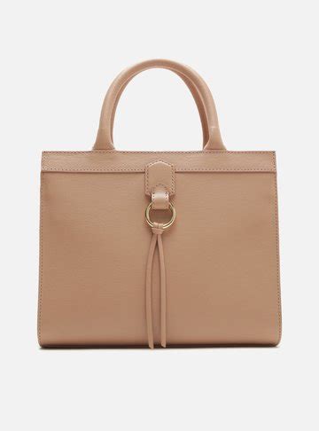 Bolsa Tote Nude Couro M Dia Detalhe Argola Arezzo