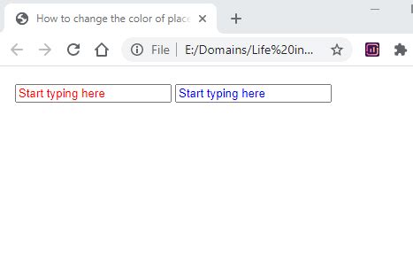 Input And Textarea Placeholder Text Color Change Css