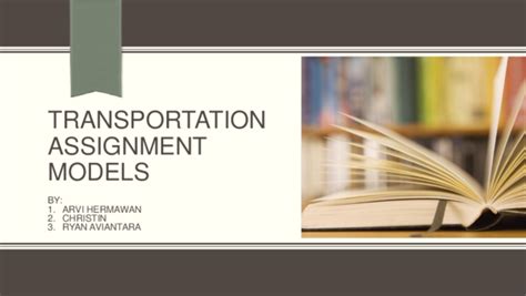 pdf transportation assignment models ryan aviantara