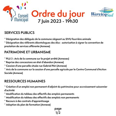 Conseil Municipal Ville De Wervicq Sud