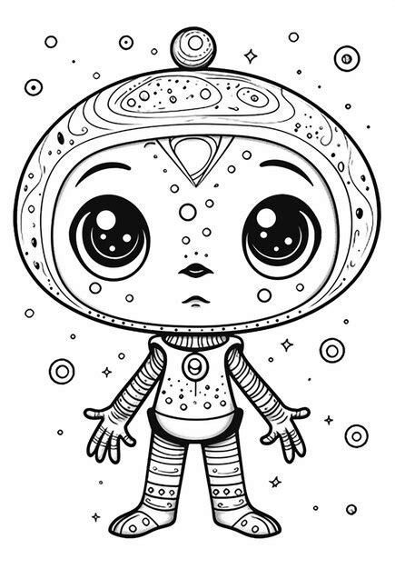 Un Extraterrestre De Dibujos Animados Con Grandes Ojos Y Un Traje