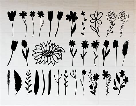 Flowers Svg Bundle Flower Svg Wildflower SVG Flowers Svg Etsy