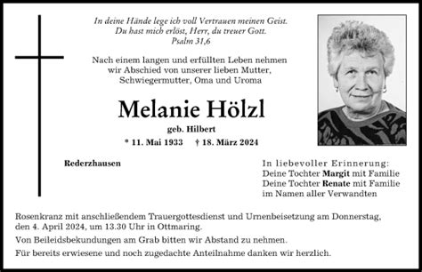 Traueranzeigen von Melanie Hölzl Allgäuer Zeitung