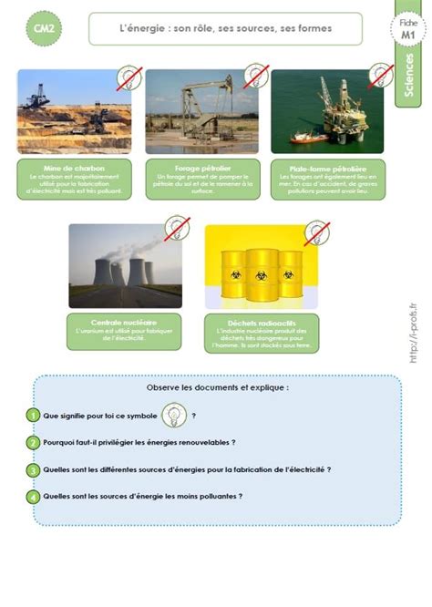 CM2 SCIENCES et TECHNOLOGIE Trace écrite sur Lénergie son rôle ses