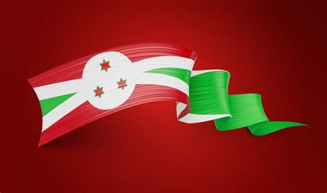 Premium Photo 3d Flag Of Burundi 3d Shiny Waving Flag Ribbon Isolated