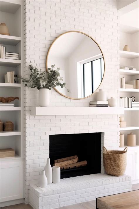 40 Beautiful White Brick Fireplace Ideas For A Bright Living Room