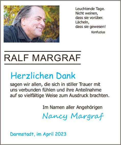 Traueranzeigen Von Ralf Margraf Vrm Trauer De