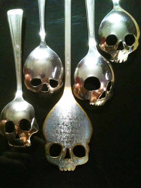 Custom Skull Spoons Silverware Art Skull Spoon Jewelry