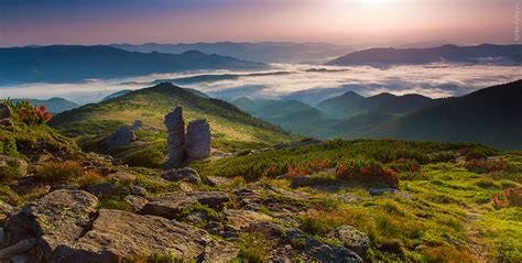 Схід сонця в Карпатах фото