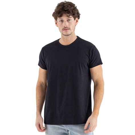 Camiseta B Sica Masculina Preta Lisa Algod O Shopee Brasil