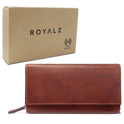 ROYALZ Orelia Vintage Leder Geldbörse für Damen Portemonnaie groß mit