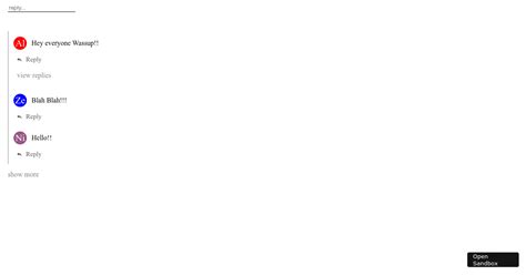 nested comments react examples codesandbox