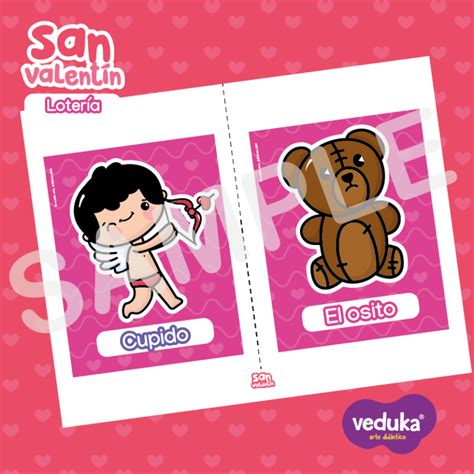 Lotería de San Valentín veduka Veduka Arte Didáctico