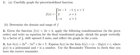 solved 1 a carefully graph the piecewisedefined function