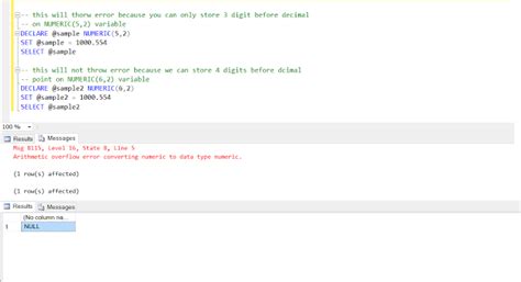 How To Fix Arithmetic Overflow Error Converting Numeric To Data Type Numeric In Sql Server