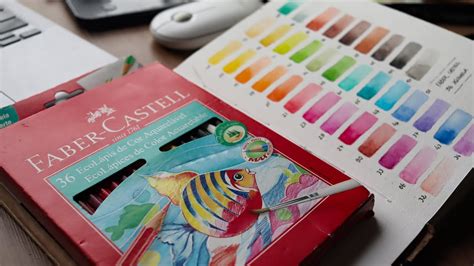 Aquarelando os Lápis de cor Faber Castell 36 cores Escolar YouTube