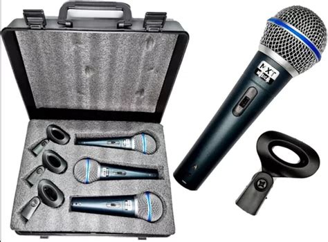 Kit 3 Microfone Profissional Mxt Bt 58a Maleta Cachimbo