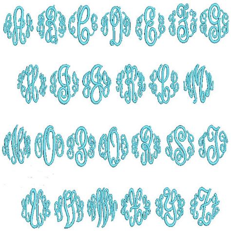Master Circle Round Monogram Machine Embroidery Font Alphabet Etsy