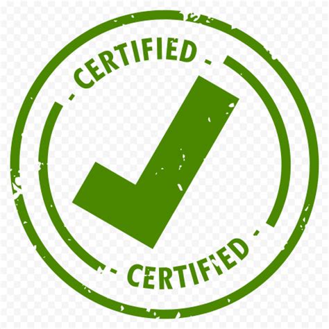 Hd Certified Green Round Stamp With Tick Mark Png Citypng