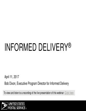 Fillable Online Ribbs Usps INFORMED DELIVERY Fax Email Print PdfFiller