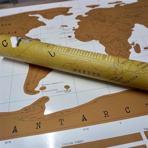 Carte Du Monde A Gratter Mappemonde Cadeau De Noel D Coration