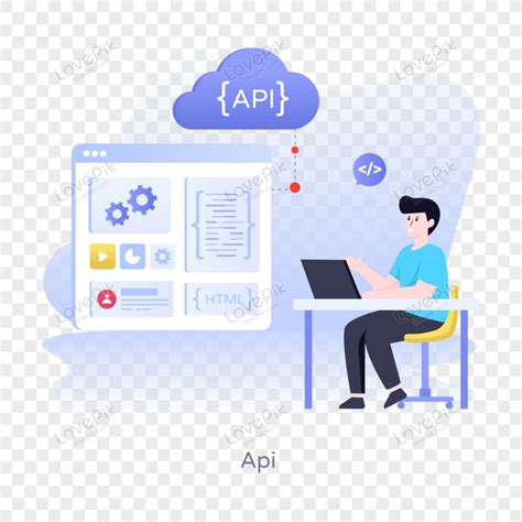 A Web Api Interface Flat Illustration PNG Image Free Download And