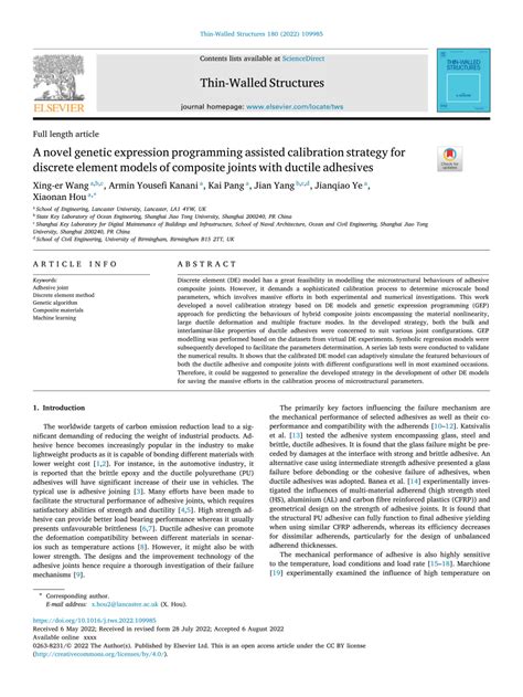 pdf a novel genetic expression programming assisted calibration strategy for discrete element