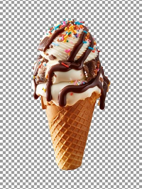 Premium PSD Yummy Ice Cream Cone Isolated On Transparent Background